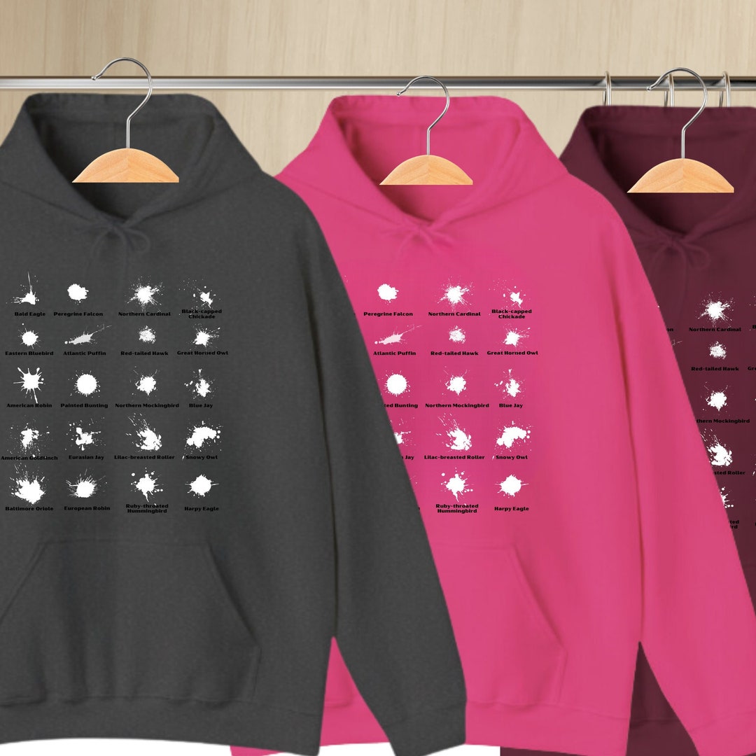 Bird Splat Shit Hoodie Birder Gift With Splats Names Twitcher Father ...