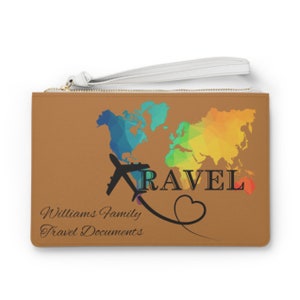 Personalized Family Travel Documents Clutch Bag Pouch, Vacation ...