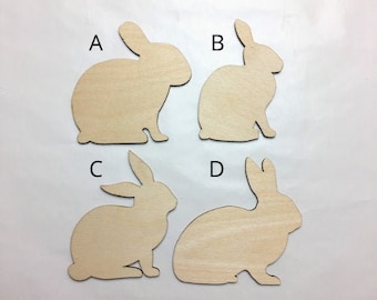 Bunny Baby Easter Rabbit Animal Wood Cutout Shape Silhouette Blank ...