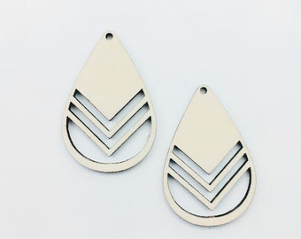 Open Teardrop Geometric Earring Blanks DIY Bulk Wood Earring Blanks DIY ...