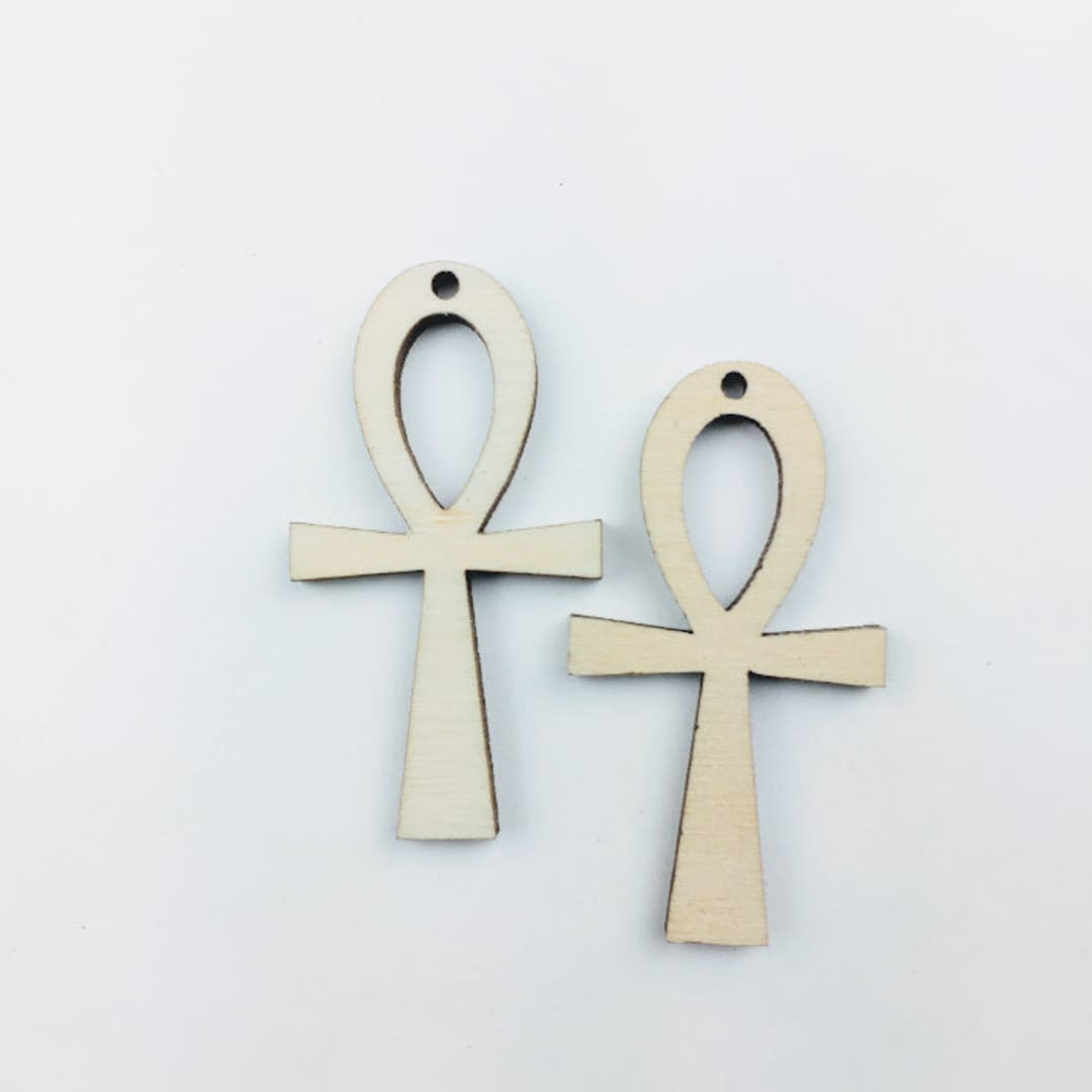 DIY Ankh Shape Wood Earring Blanks DIY Craft Earrings Laser Cut Wood ...