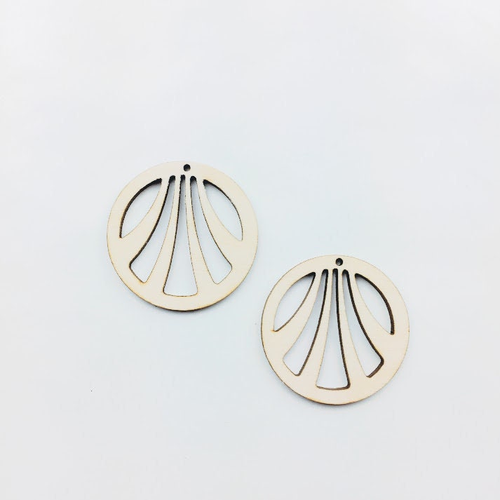 Round Earring Blanks DIY Wood Earring Blanks DIY Craft | Etsy