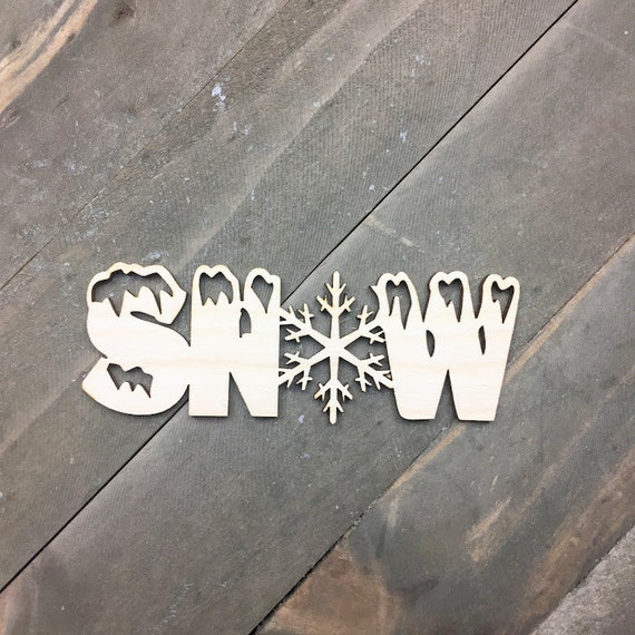 Snow Wood Laser Cutout Holiday Cutouts Christmas Cutouts | Etsy