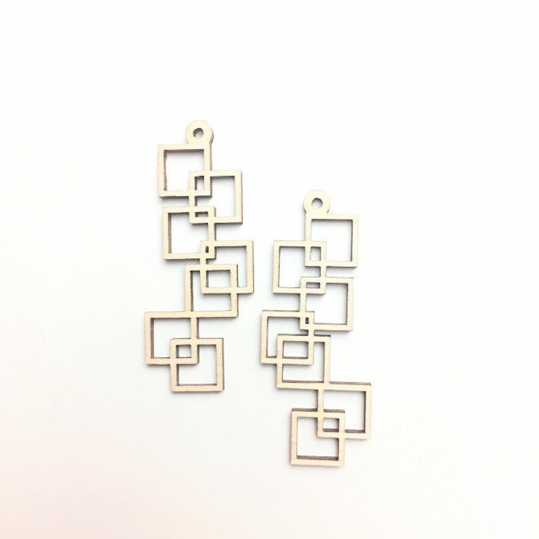 Abstract Cube Earring Blanks DIY Wood Earring Blanks DIY Craft Earrings ...