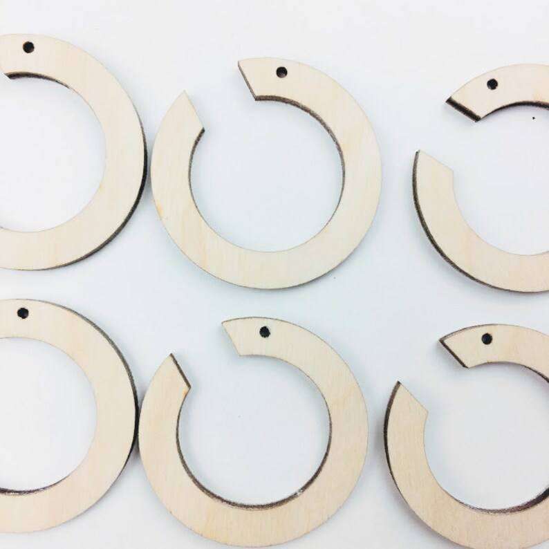 Open Round Earring Blanks DIY Wood Earring Blanks DIY Craft | Etsy