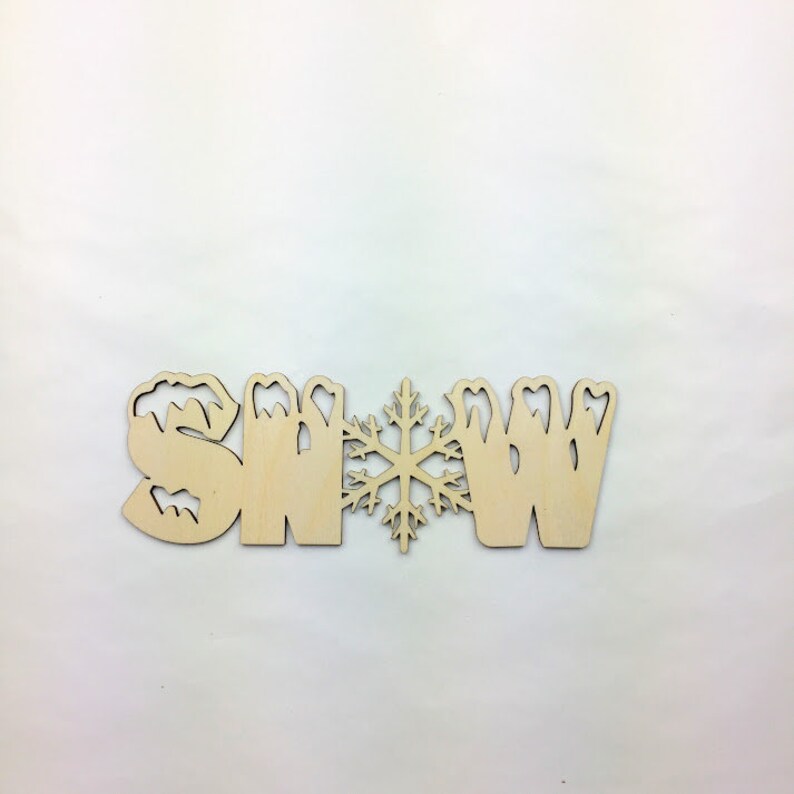 Snow Wood Laser Cutout Holiday Cutouts Christmas Cutouts | Etsy