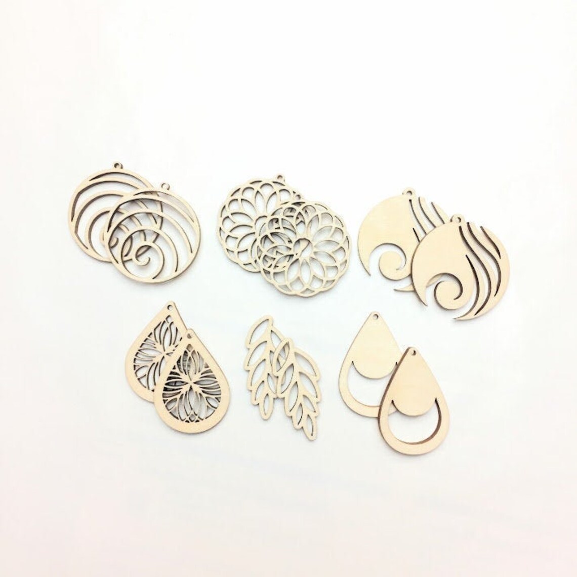 12 Piece Variety Pack Earring Blanks DIY Wood Earring Blanks - Etsy