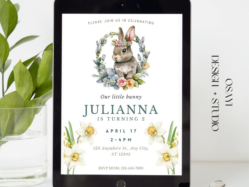 Editable Easter Birthday Invitation Template | Printable Birthday Card ...
