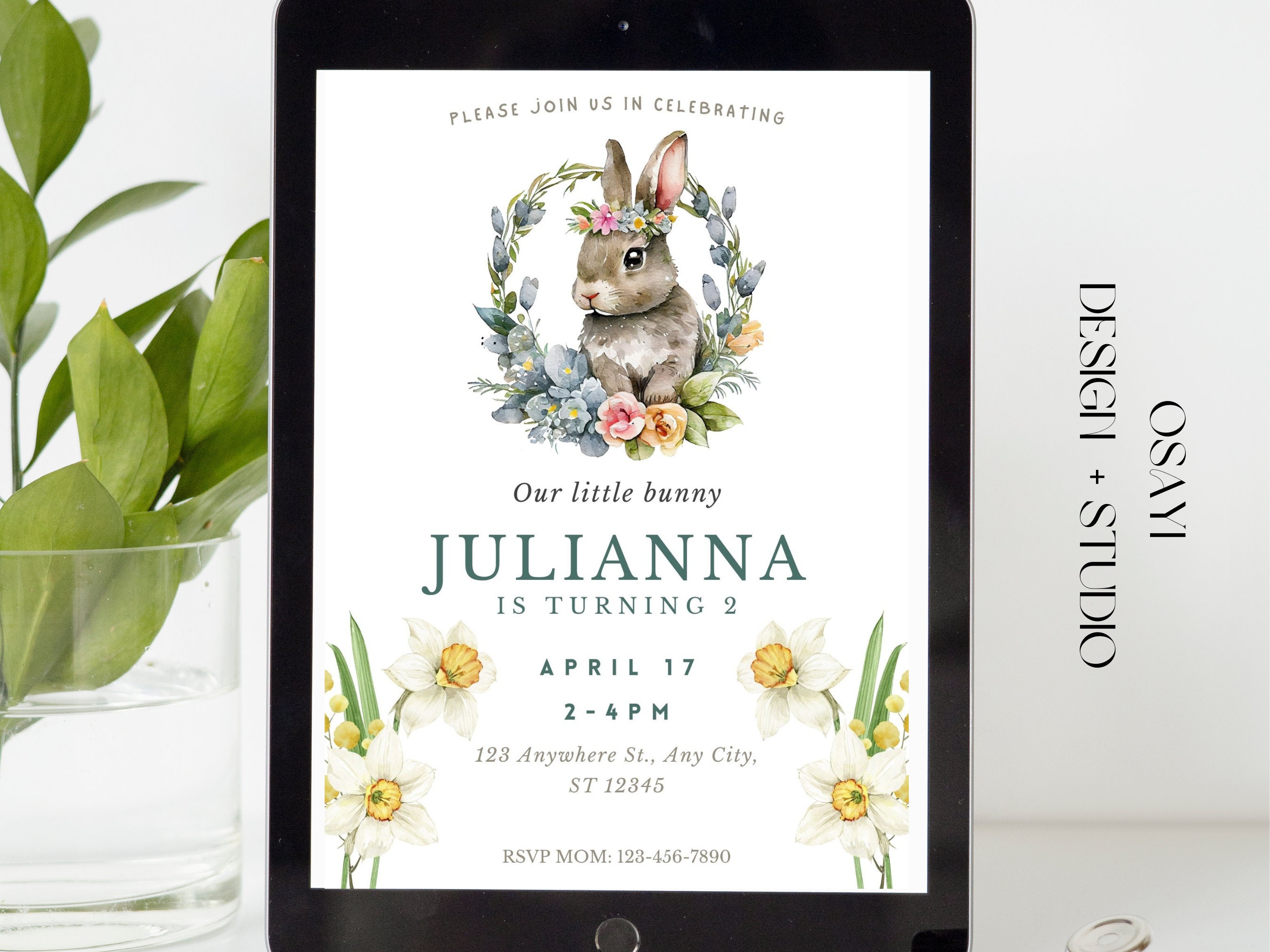 Editable Easter Birthday Invitation Template | Printable Birthday Card ...