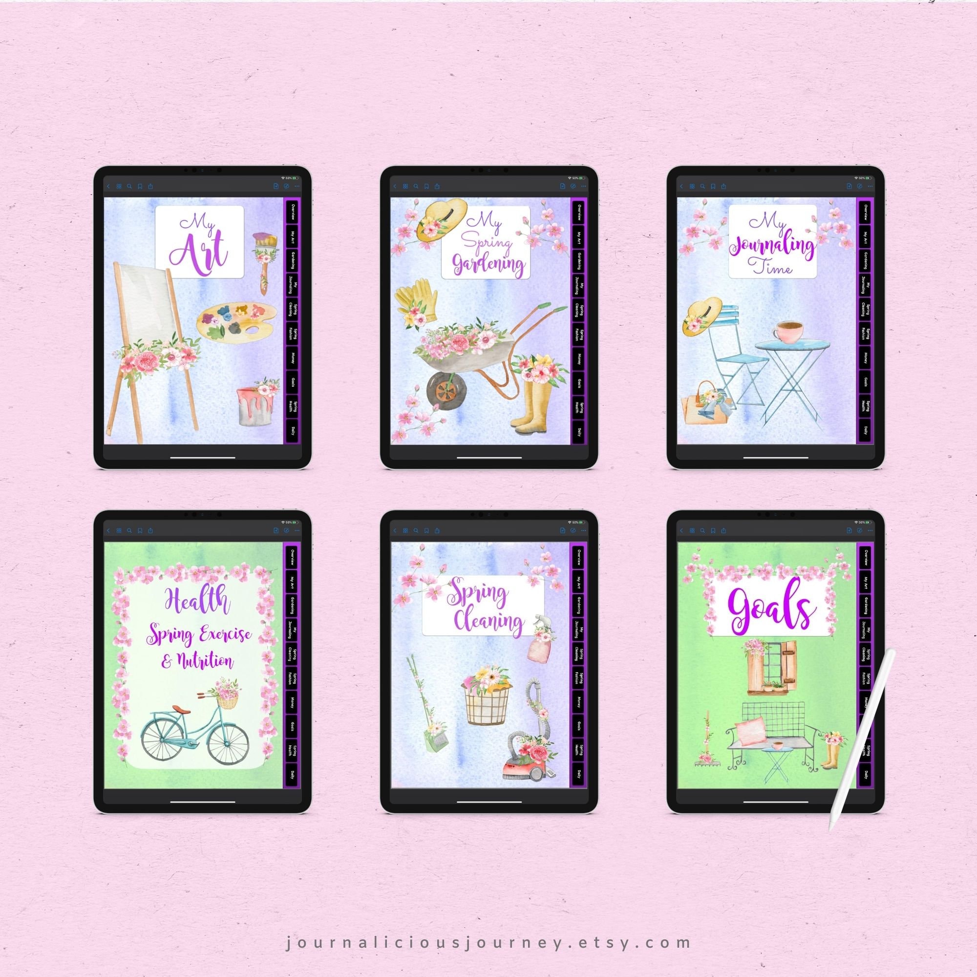 My Spring Digital Journal Instant Download Undated Yearly Planner Goal ...