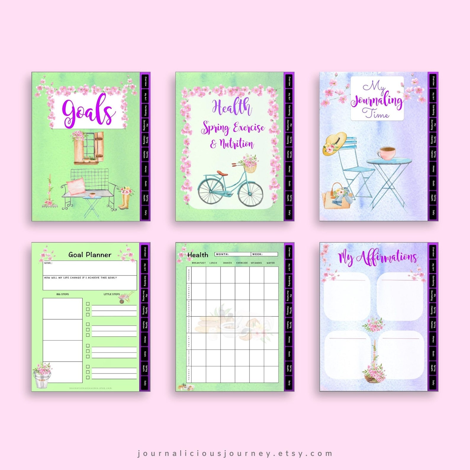My Spring Digital Journal Instant Download Undated Yearly Planner Goal ...