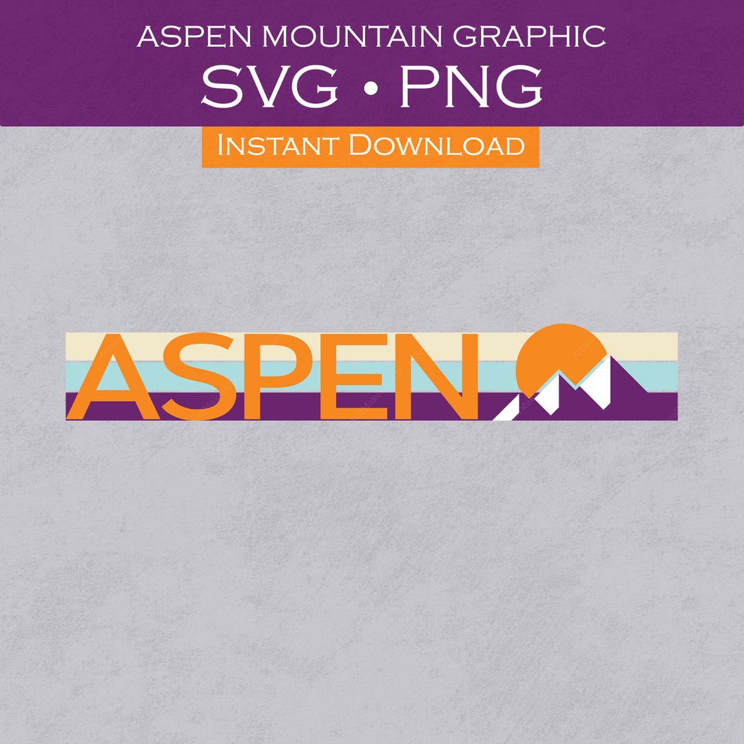 Aspen Colorado SVG PNG | Mountain Town Retro Sunset Graphic | Colorado ...
