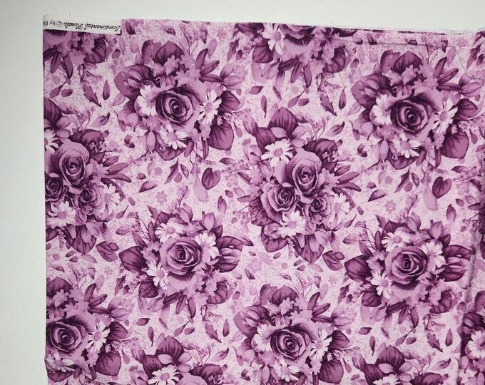 Purple Quilting Fabric, Purple Floral Cotton Fabric, Purple Calico ...