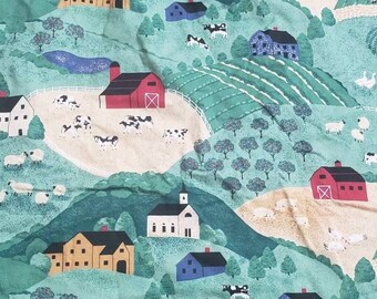 Farm Scene Fabric - Etsy