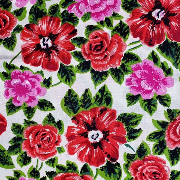 Large Floral Fabric - Etsy
