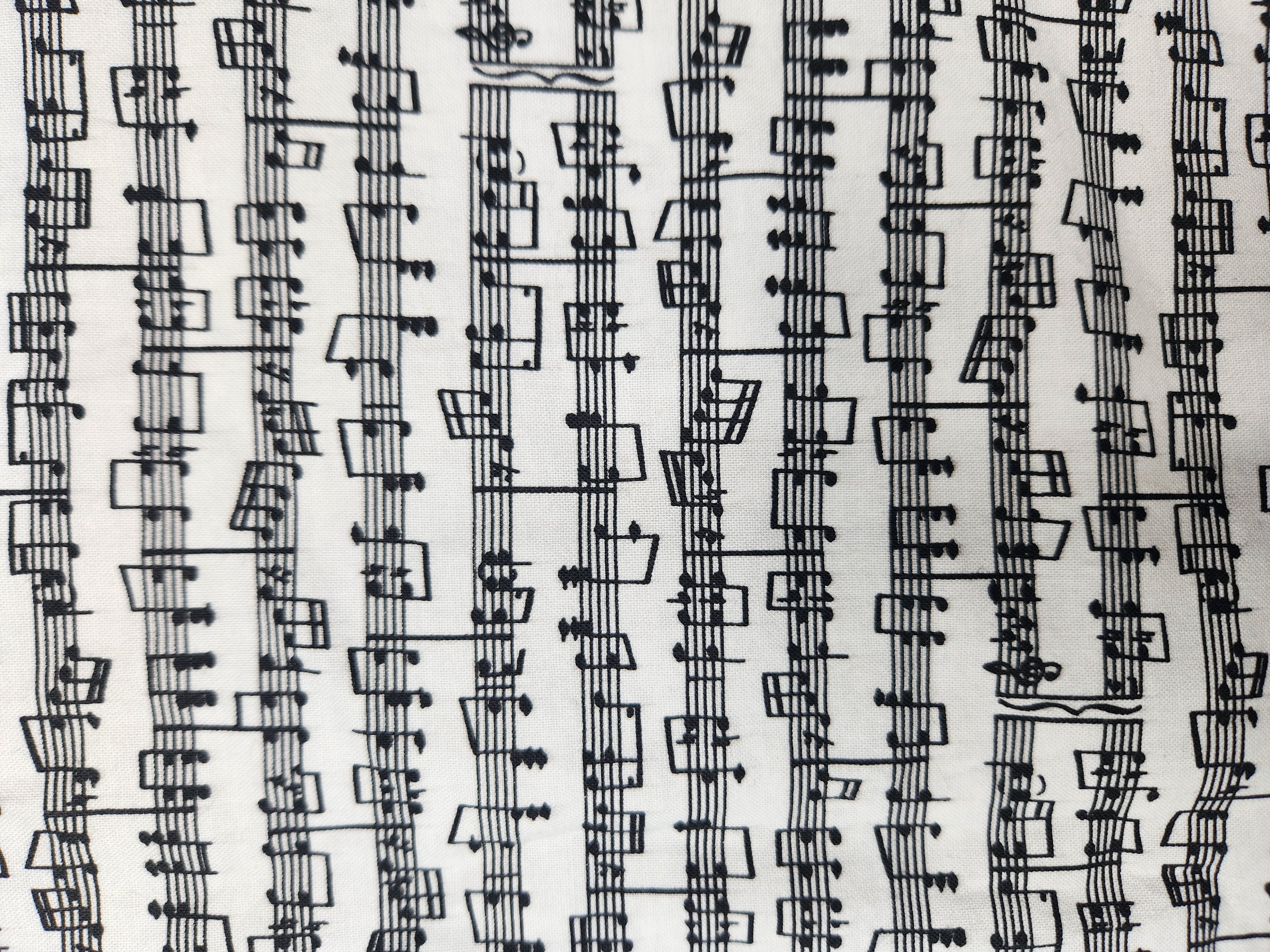 Sheet Music Fabric, Cotton Sheet Music, Music Note Fabric, Musical ...