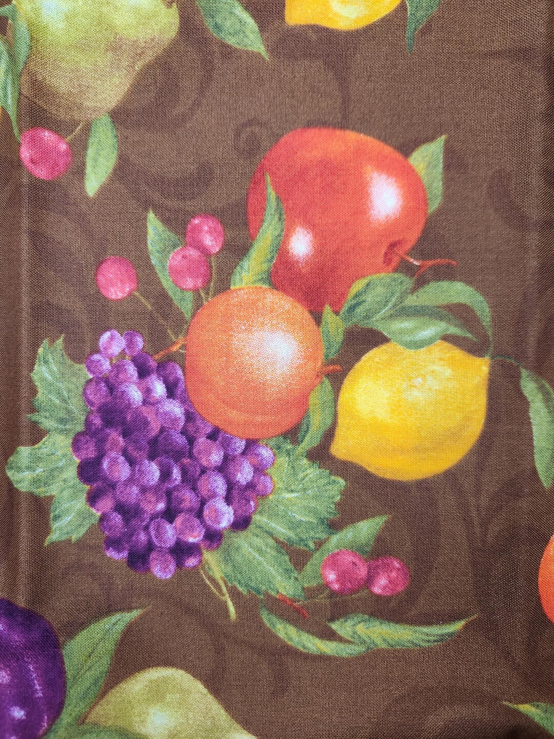 Vintage Fruit Fabric, Apple Fabric, Peach Fabric, Vintage Fabric ...