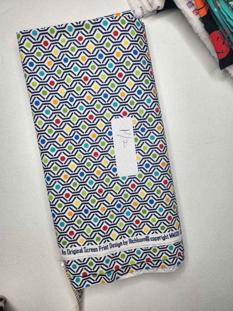 1.5yds, Shape Cotton Fabric, Rubik's Cube Fabric, Geometric Cotton ...