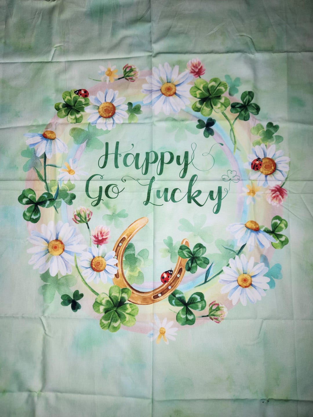 March Spring Happy Go Lucky Fabric Panel, Ready to Sew Fabric Panel for ...