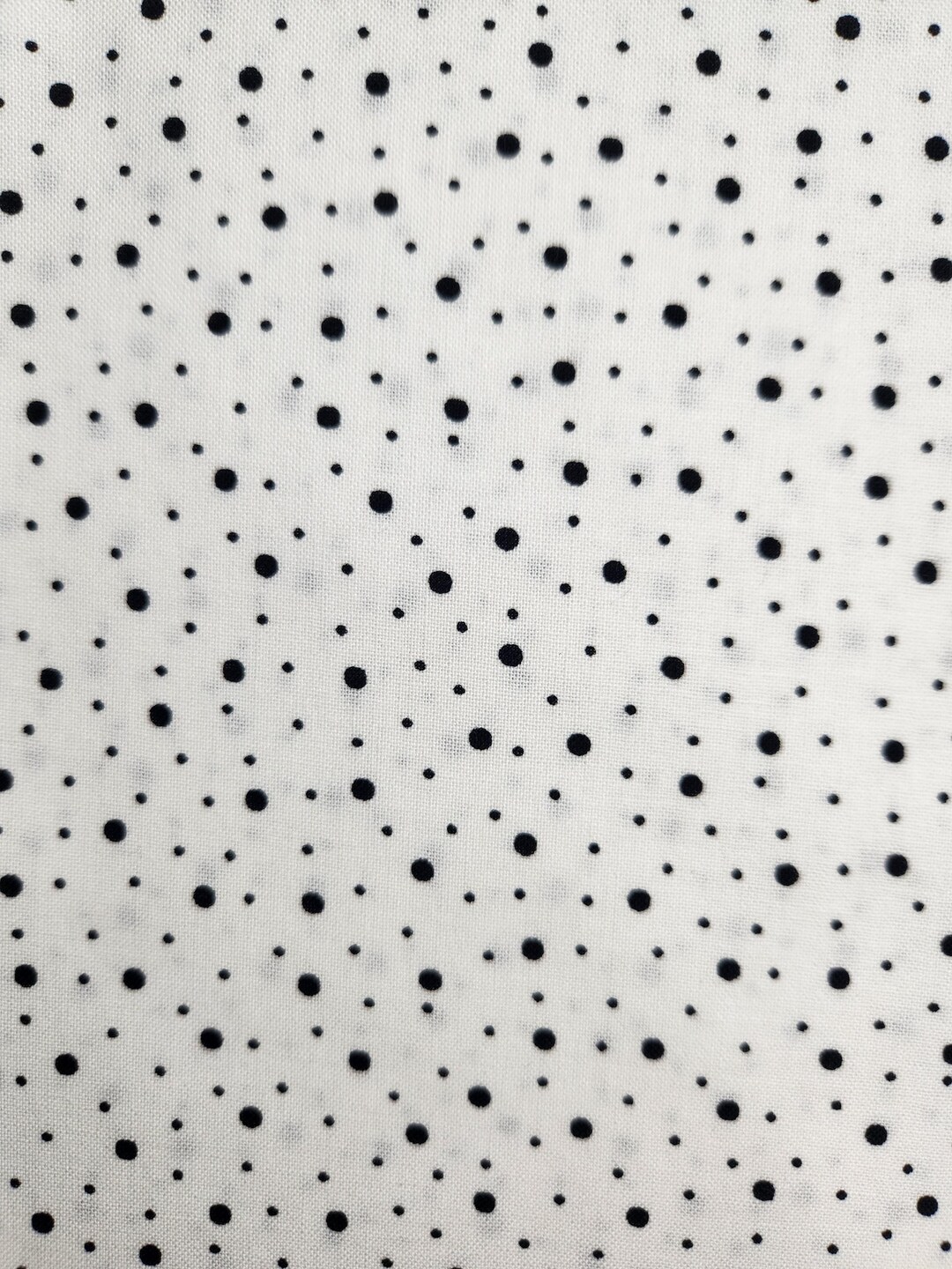 Black and White Polka Dot Fabric, Cotton Polka Dot Fabric, White ...