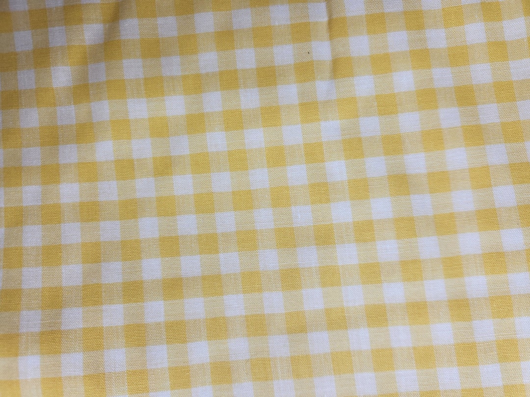 Yellow Gingham, Light Yellow Gingham Fabric, Cotton Gingham Fabric, Cotton Gingham, Yellow ...