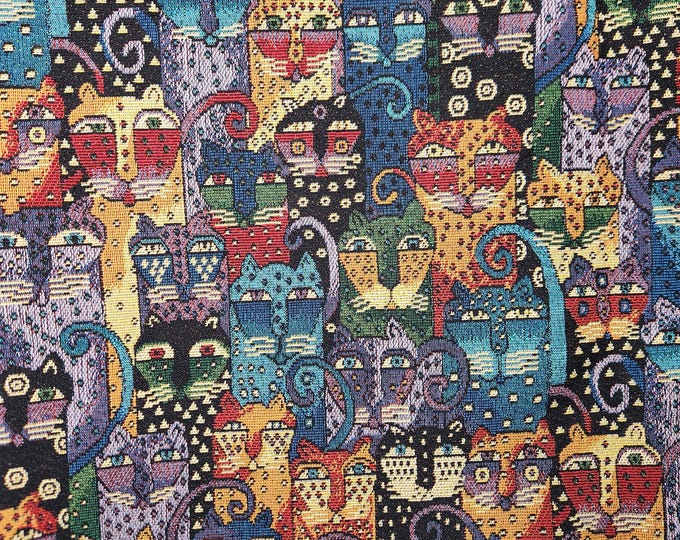 Laurel Burch Story Weavings Tapestry Fabric Rainbow Cats, Laurel Burch ...