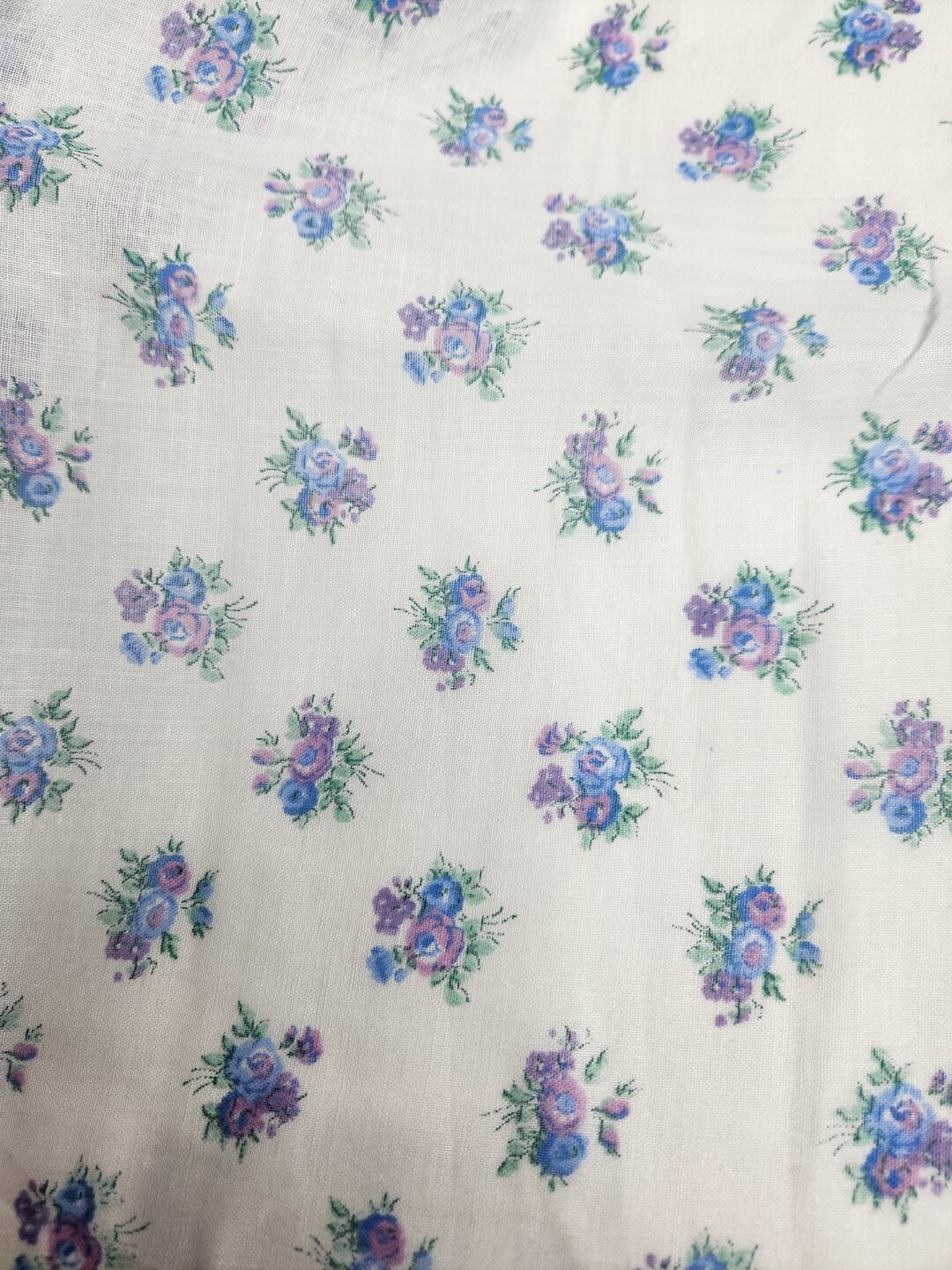 Small Blue Floral Fabrics, Blue Flower Fabric, Purple Blue Flower ...