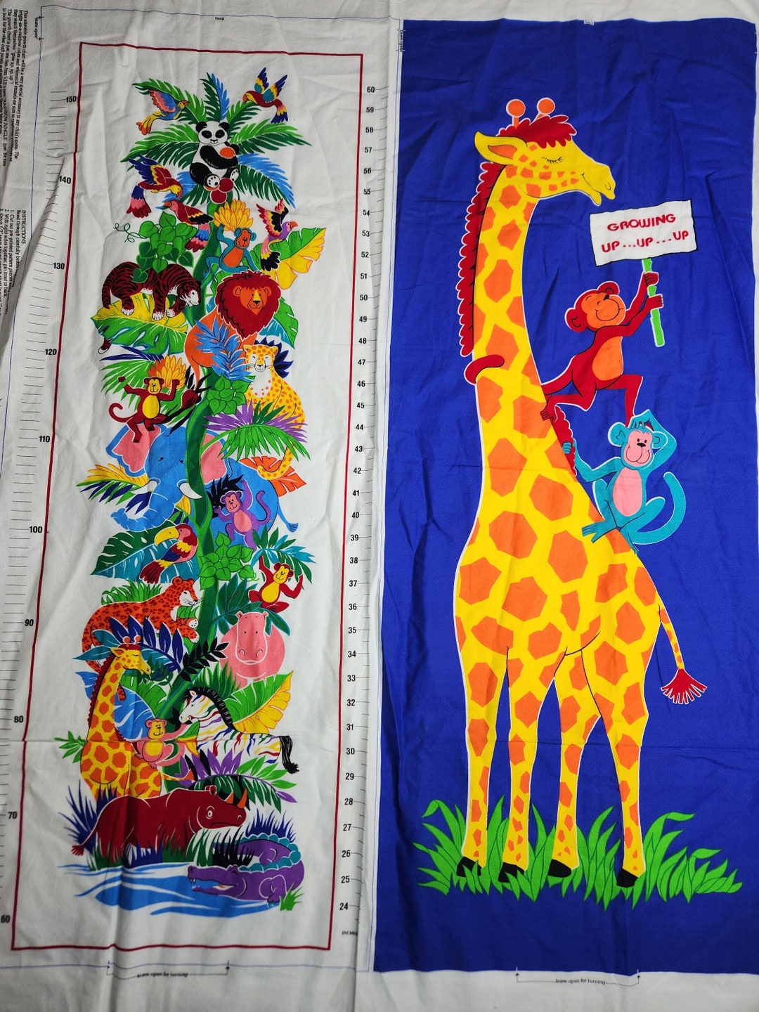 Cranston Print Works Giraffe Growth Chart, Kids Cotton Fabric Print ...