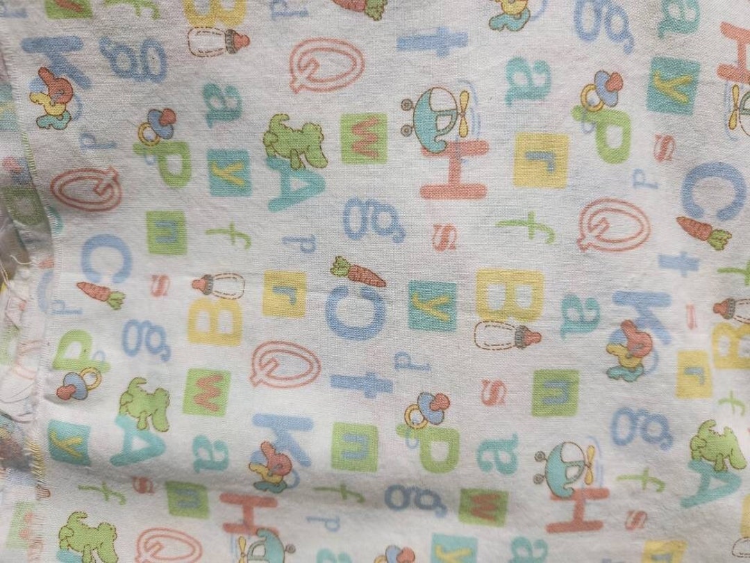 Baby Alphabet Fabric Small Scale Alphabet Fabric Cotton - Etsy