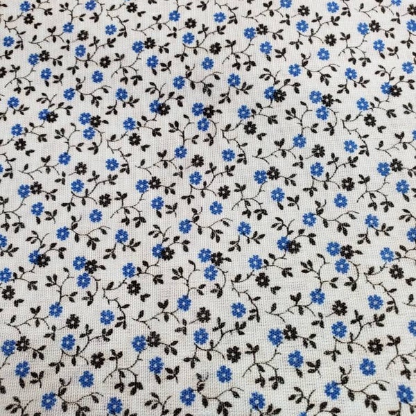 Blue Floral Fabric - Etsy
