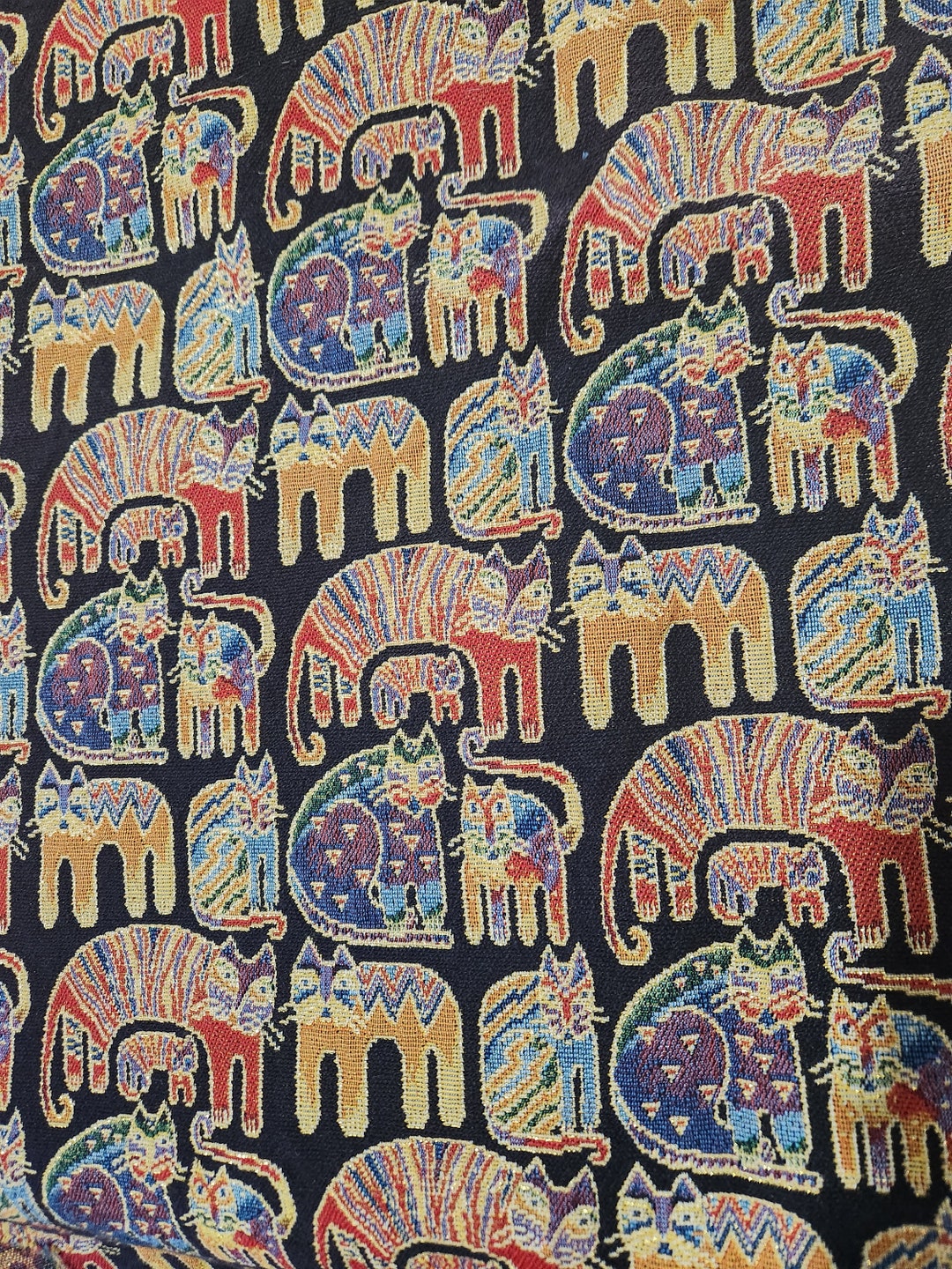 Laurel Burch Story Weavings Tapestry Fabric Rainbow Cats, Laurel Burch ...