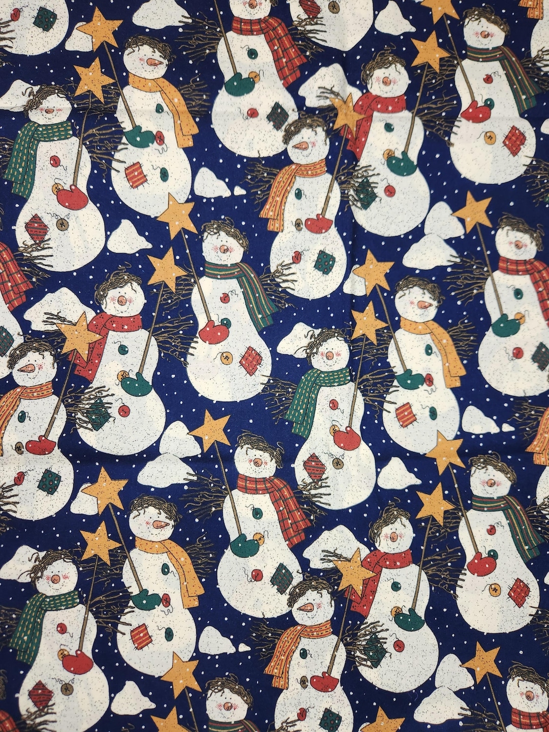 Snowman Fabric, Cotton Snowman Fabric, Christmas Quilting Cotton Fabric ...