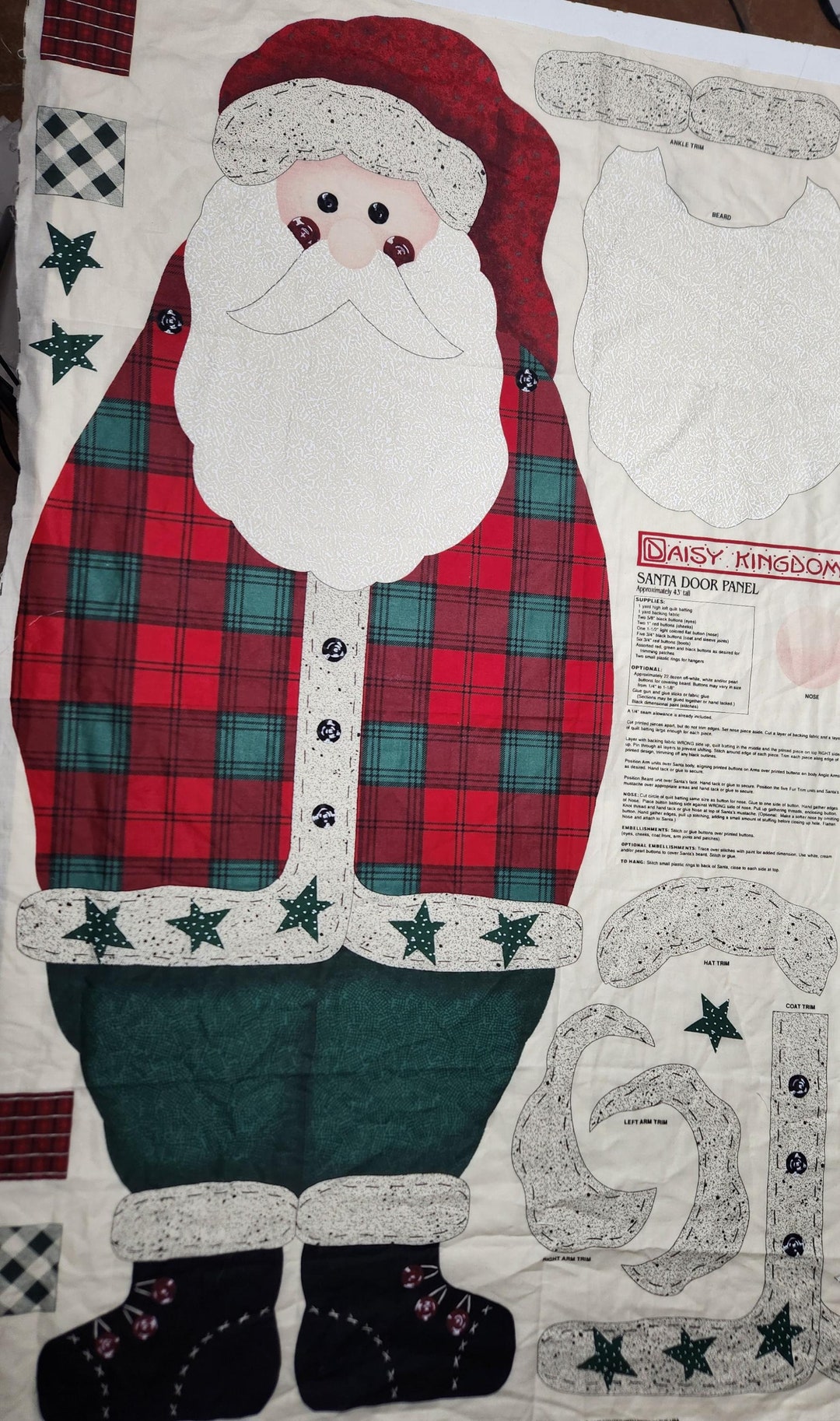 Daisy Kingdom Christmas Fabric Panel, Vintage Christmas Fabric, Large ...