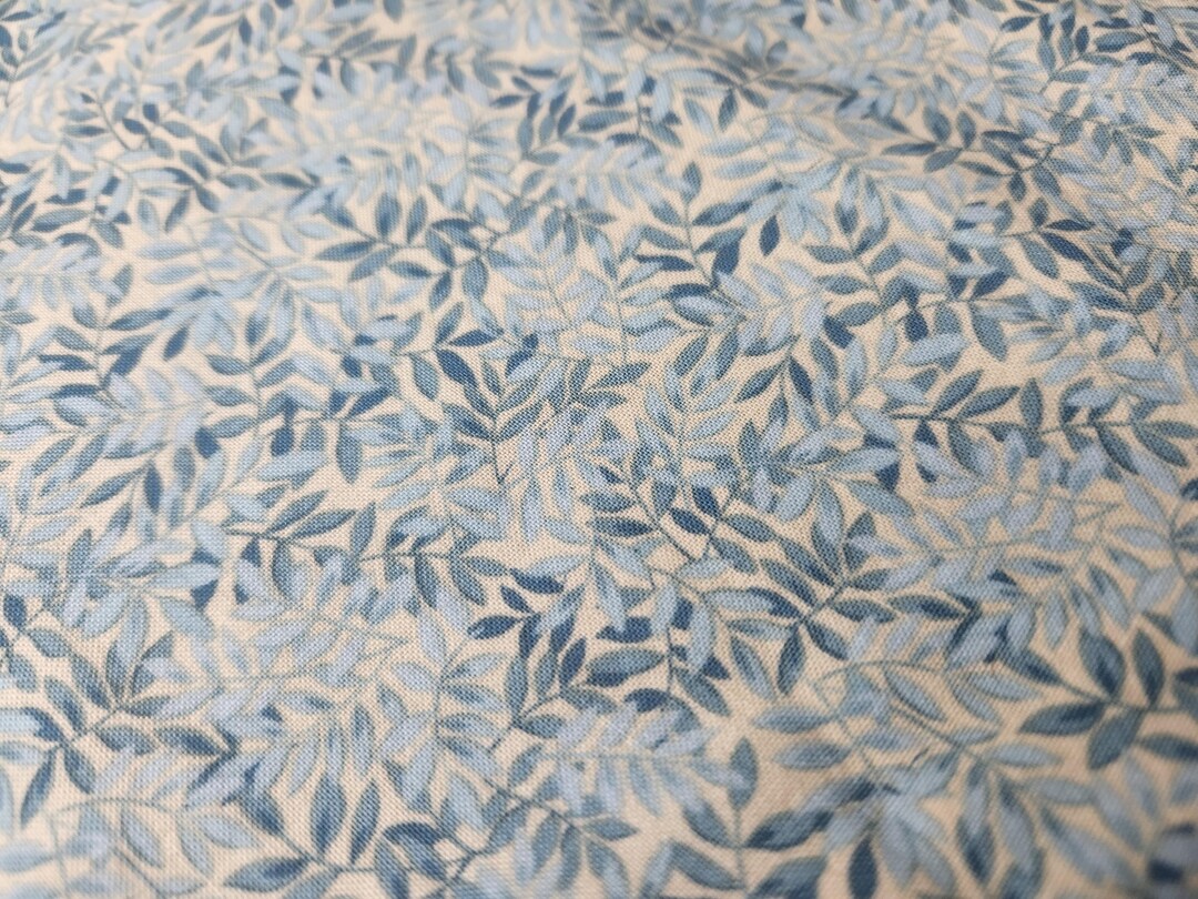 Blue Calico Fabric, Cotton Calico Fabric, Blue Quilting Fabric, Blue ...