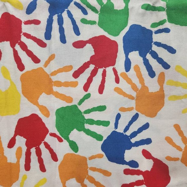 Child Handprint Fabric - Etsy