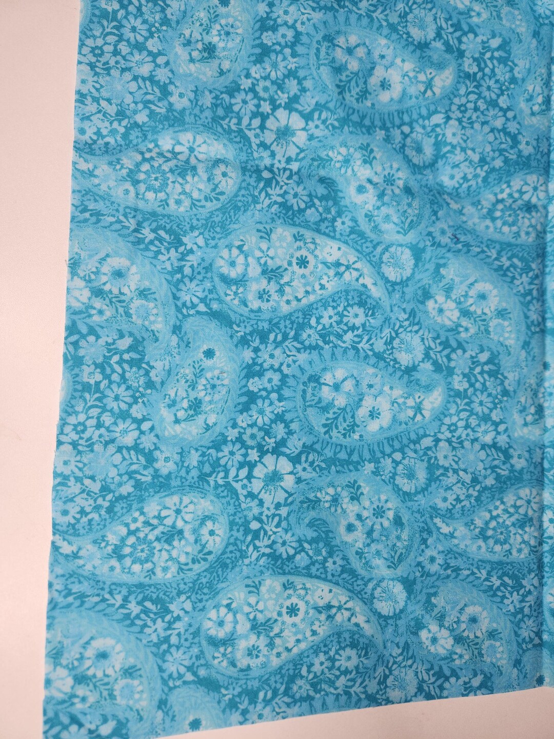 Blue Paisley Fabric, Ocean Blue Fabric, Teal Blue Fabric, Aqua Blue ...