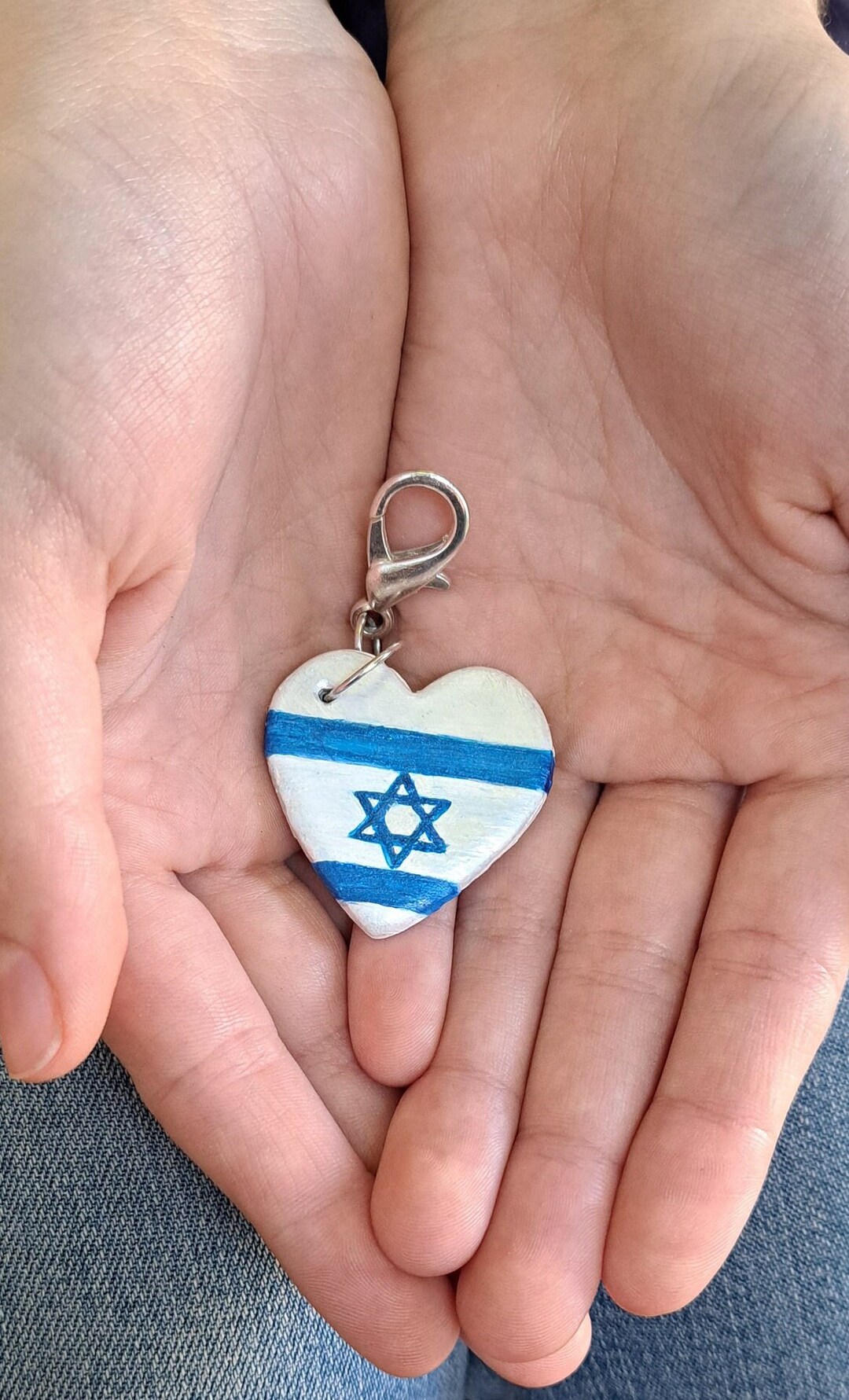 SUPPORT ISRAEL Israel's Flag Heart Keychain Proceeds - Etsy
