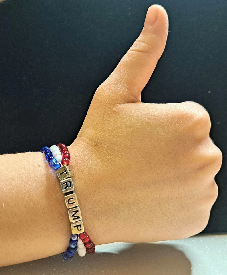 Support Trump American Patriot Tri-strand Stretchy Bracelets - Etsy