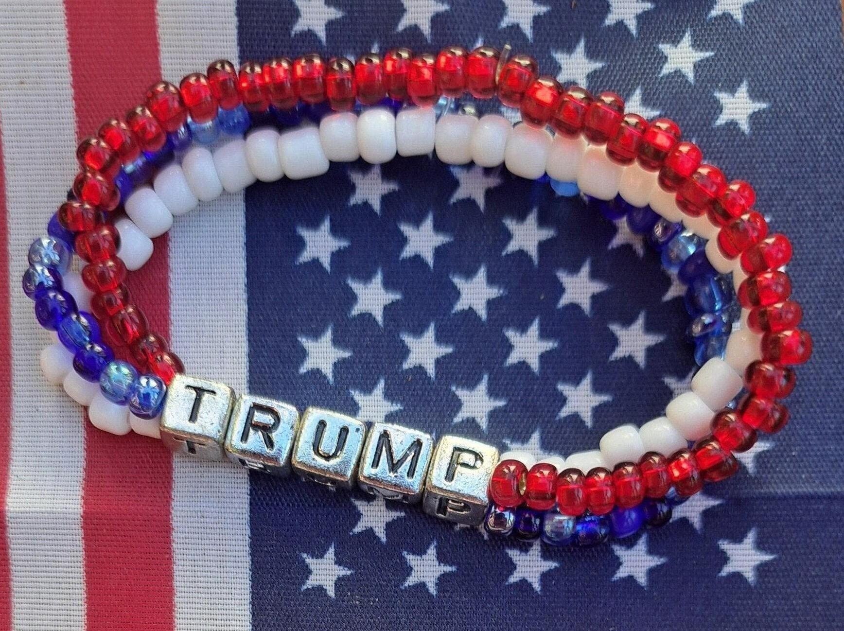 Support Trump American Patriot Tri-strand Stretchy Bracelets - Etsy