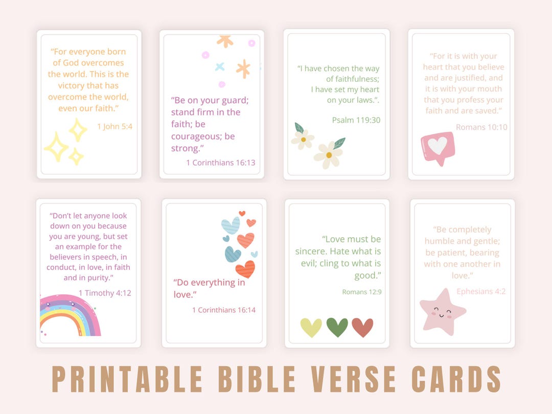 Printable Bible Verses Card, Instant Download Bible Card for Daily ...