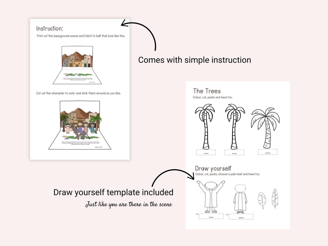 Palm Sunday Scene Paper Craft: Sunday School Activity (digital Download ...
