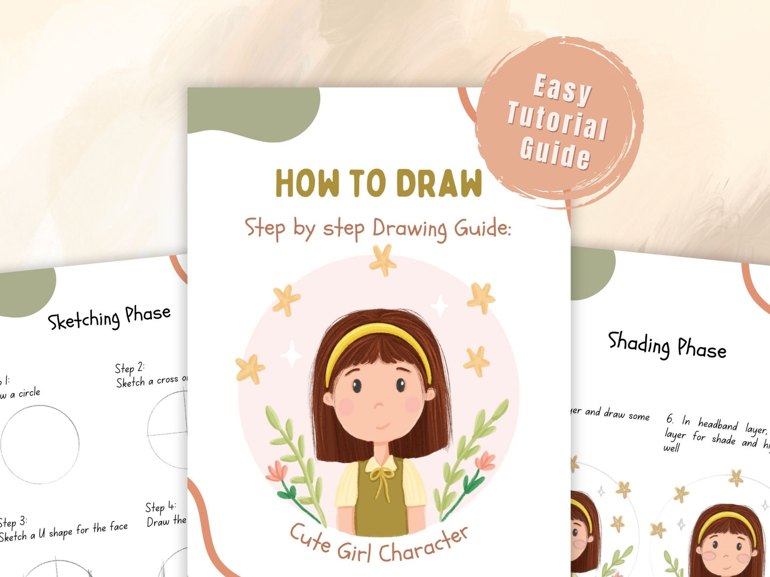 How to Draw Cute Girl Character Guide Book, Procreate Easy How to Draw ...