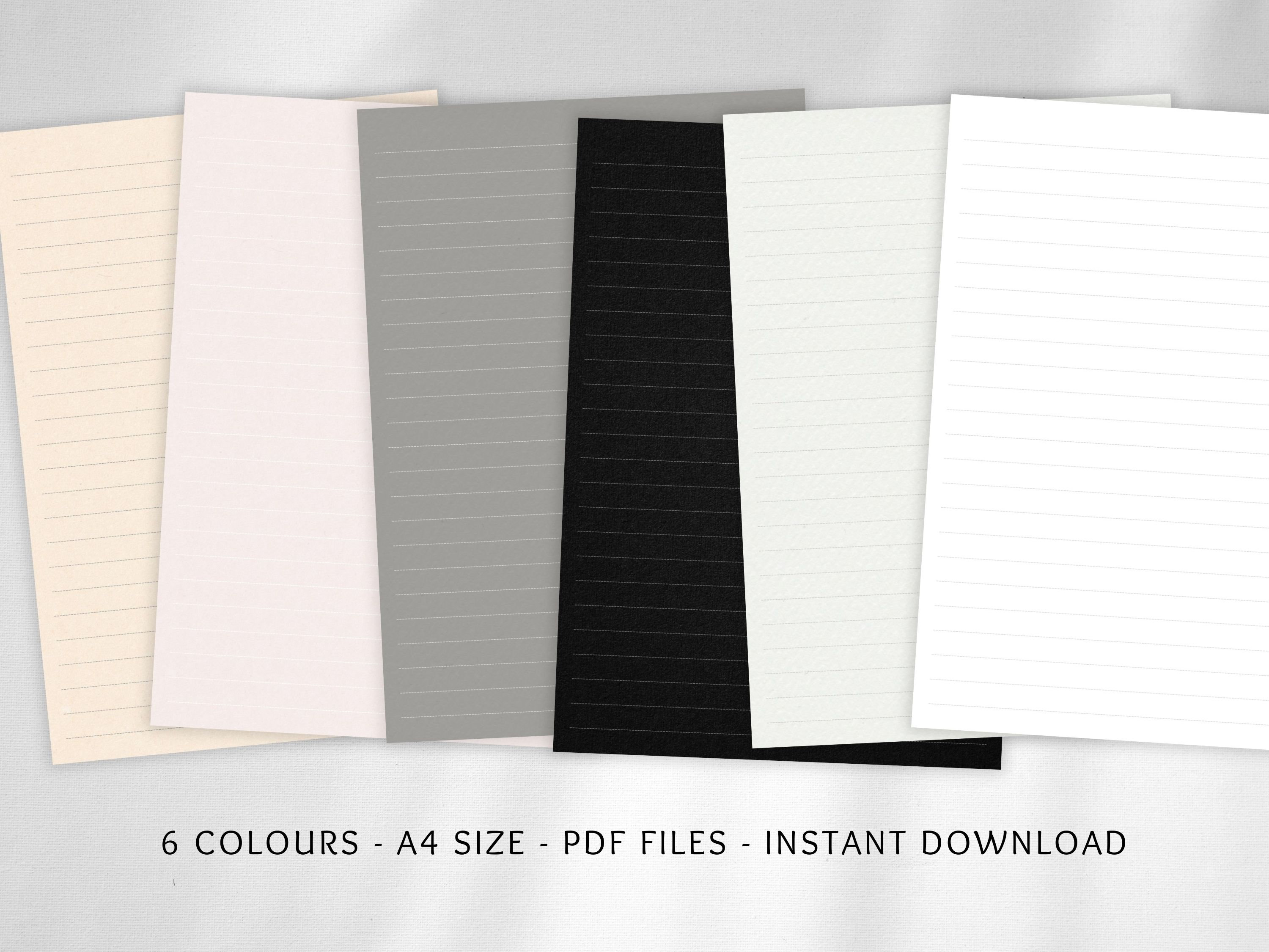 Digital Notebook Paper Template: Lined, Grid, Dot (PDF Files) - Etsy