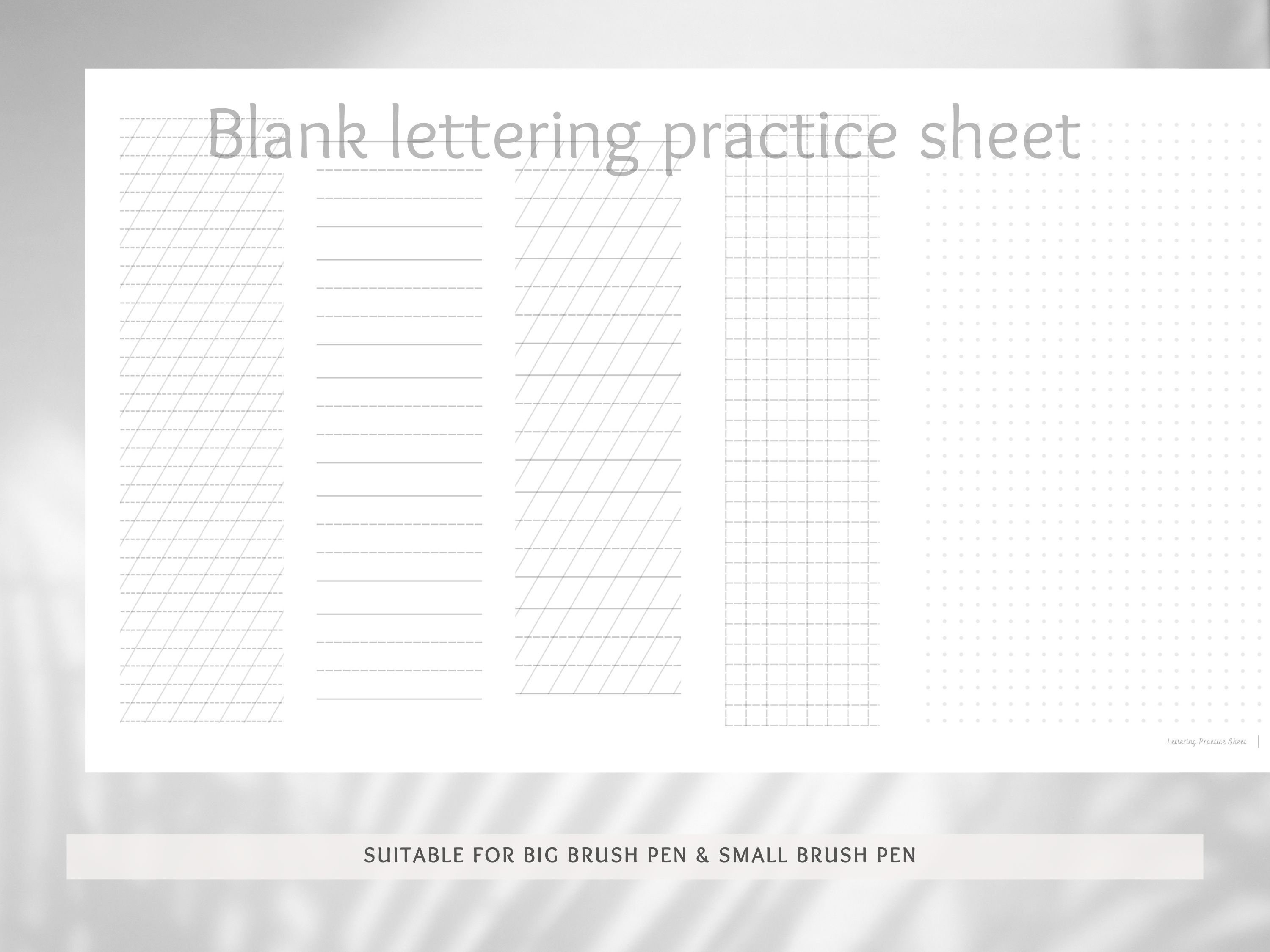 Calligraphy Practice Sheet Handlettering Practice Sheet Blank Lettering ...