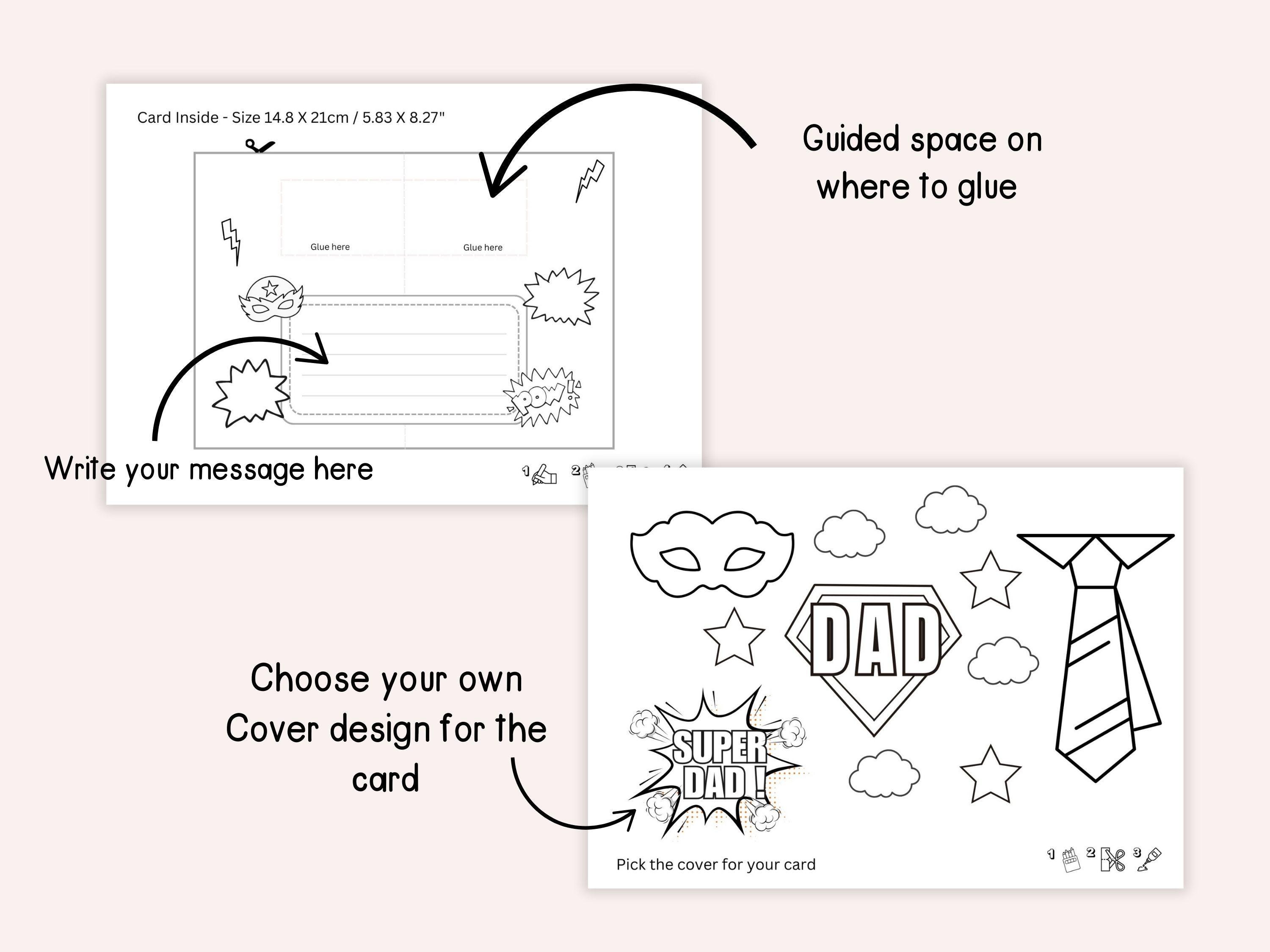 Father's Day Superhero Pop up Card: DIY Craft Template (PDF) - Etsy
