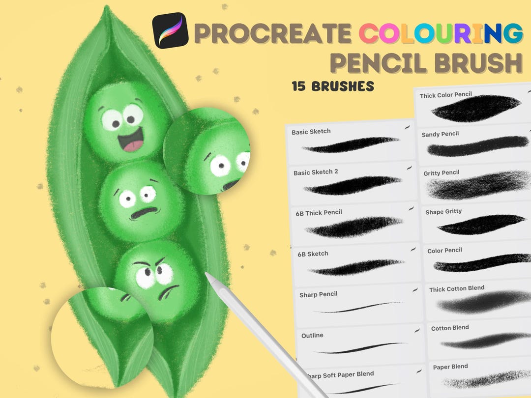 Procreate Coloring Pencil Brush, Procreate Pencil Texture Brush ...