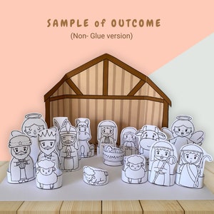 Christmas Nativity Craft Printable 3D Nativity Scene Paper Craft DIY ...