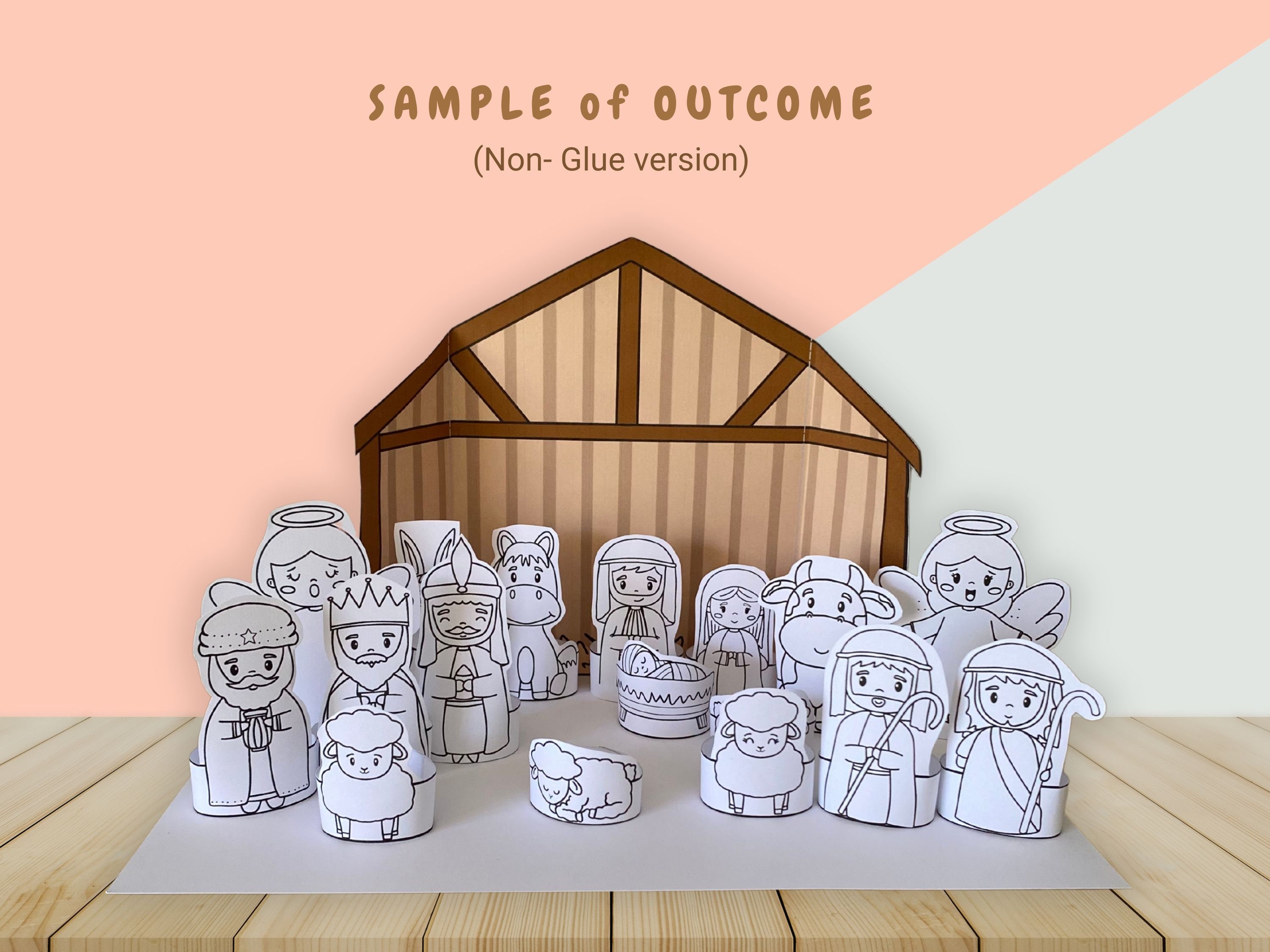 Christmas Nativity Craft Printable 3D Nativity Scene Paper Craft DIY ...