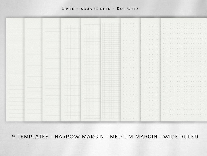 Digital Notebook Paper Template Digital Paper Texture Lined Dot Grid ...