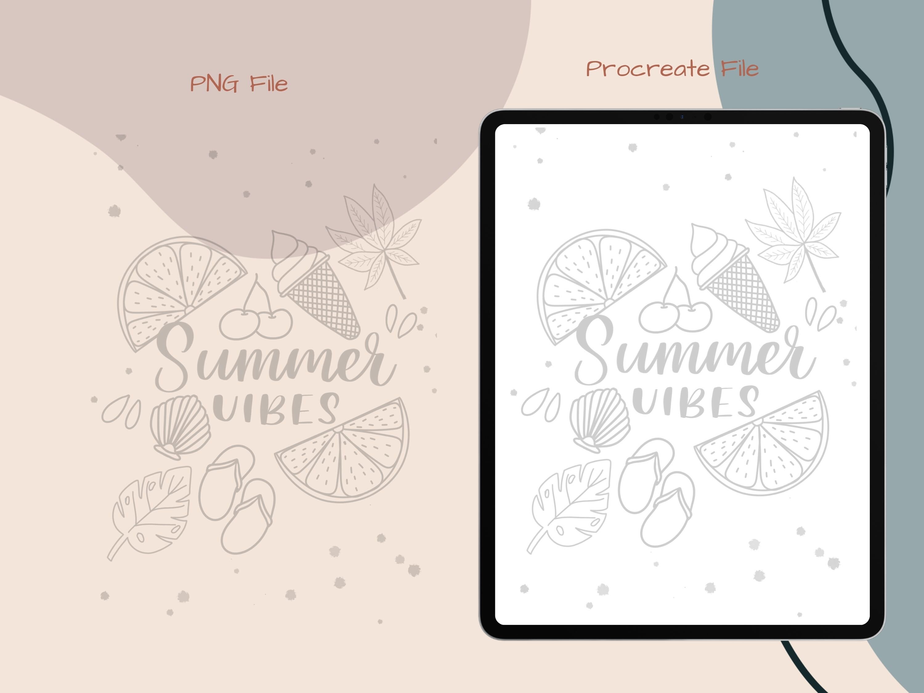 Procreate Doodle Trace Colouring Summer Doodle Trace Procreate With ...